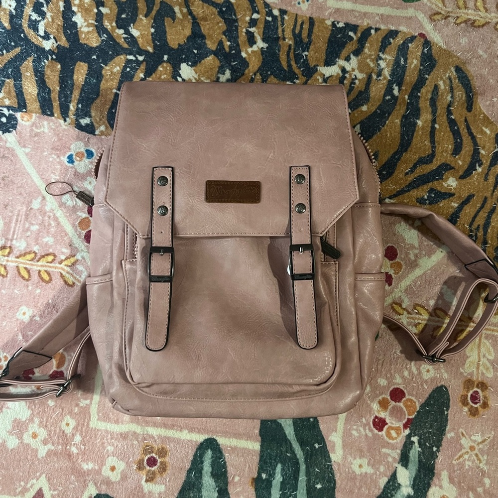 Pink Faux Leather Backpack - Wrangler - Gem